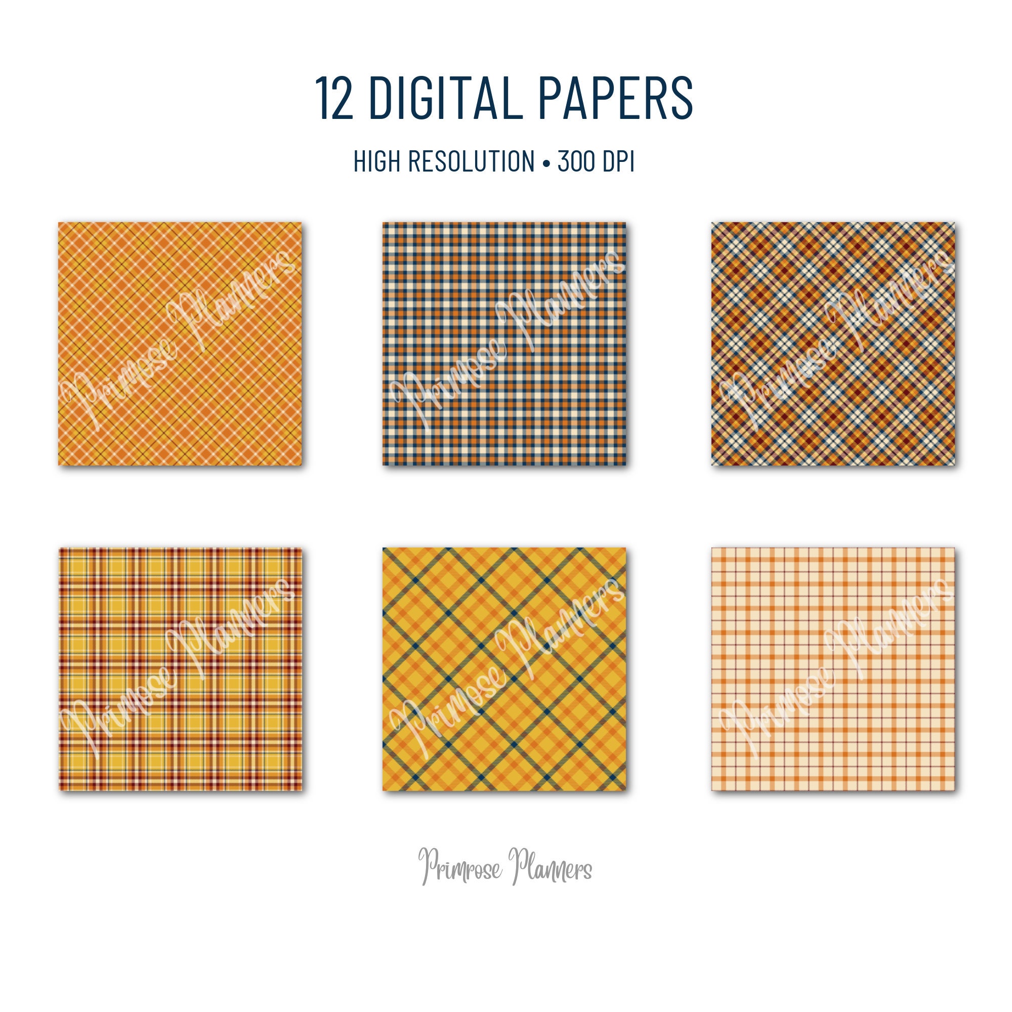 Modern Fall Plaid Digital Paper Pack Digital Plaid Paper - Etsy