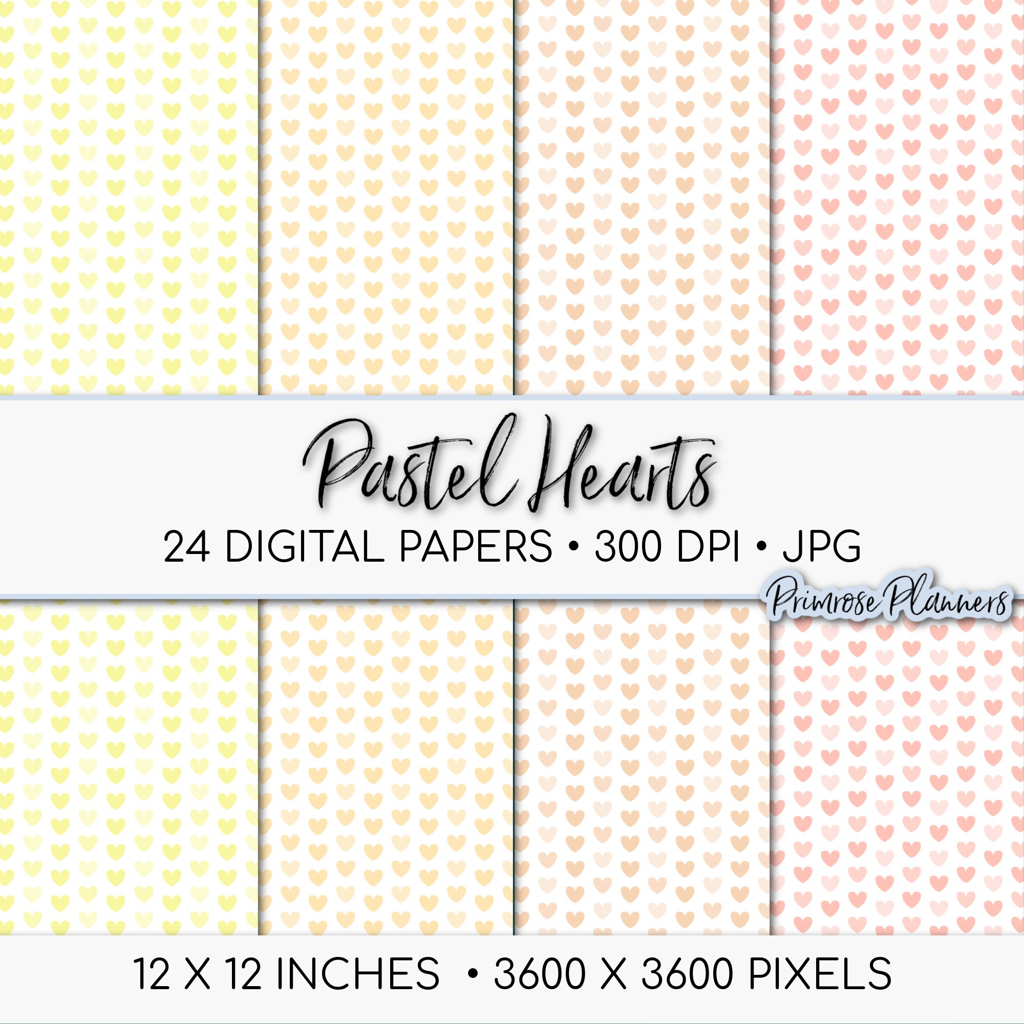 Pastel Hearts Confetti Digital Paper Pack Digital Heart - Etsy