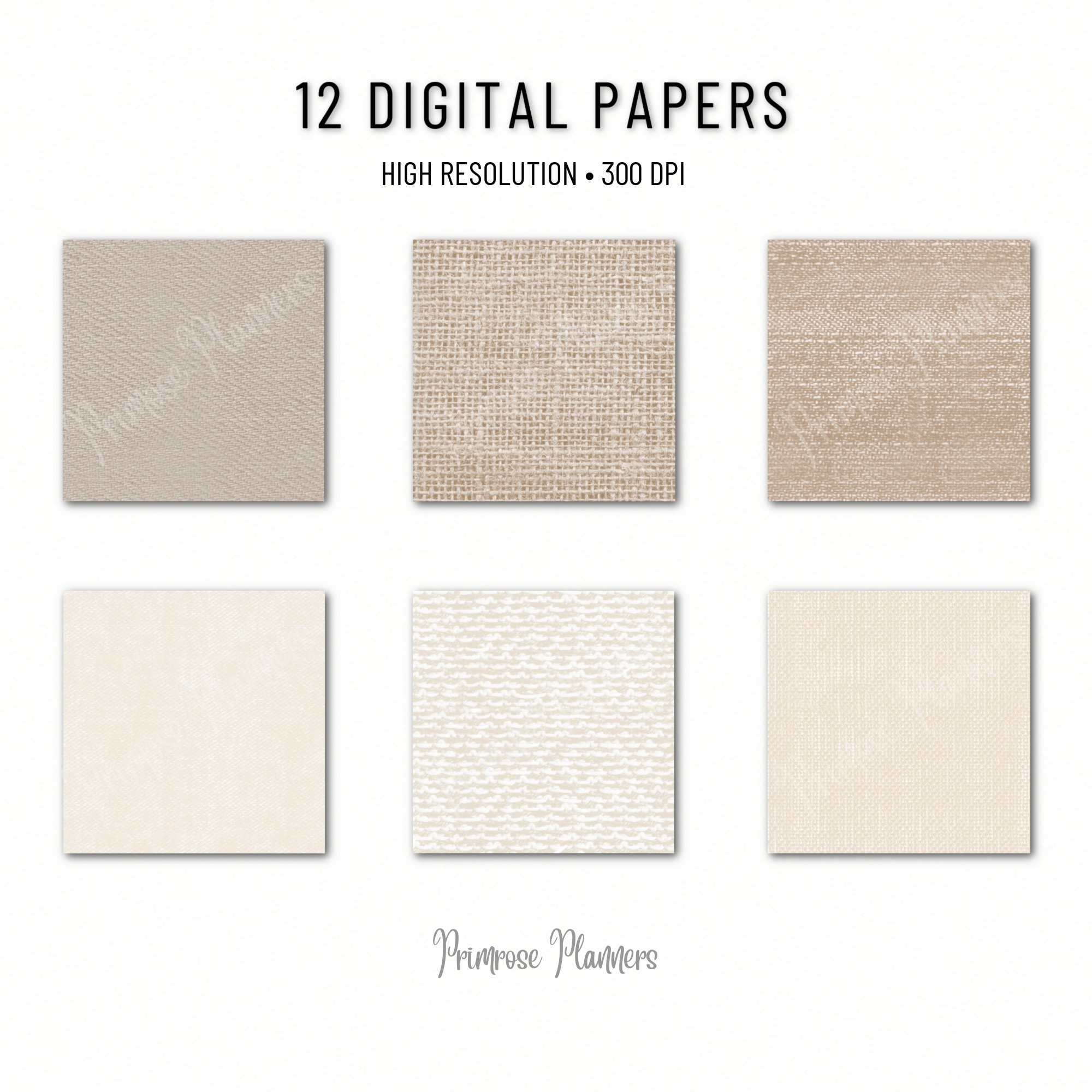 Beige Textured Digital Paper Pack | Digital Base Paper | Burlap Digital ...