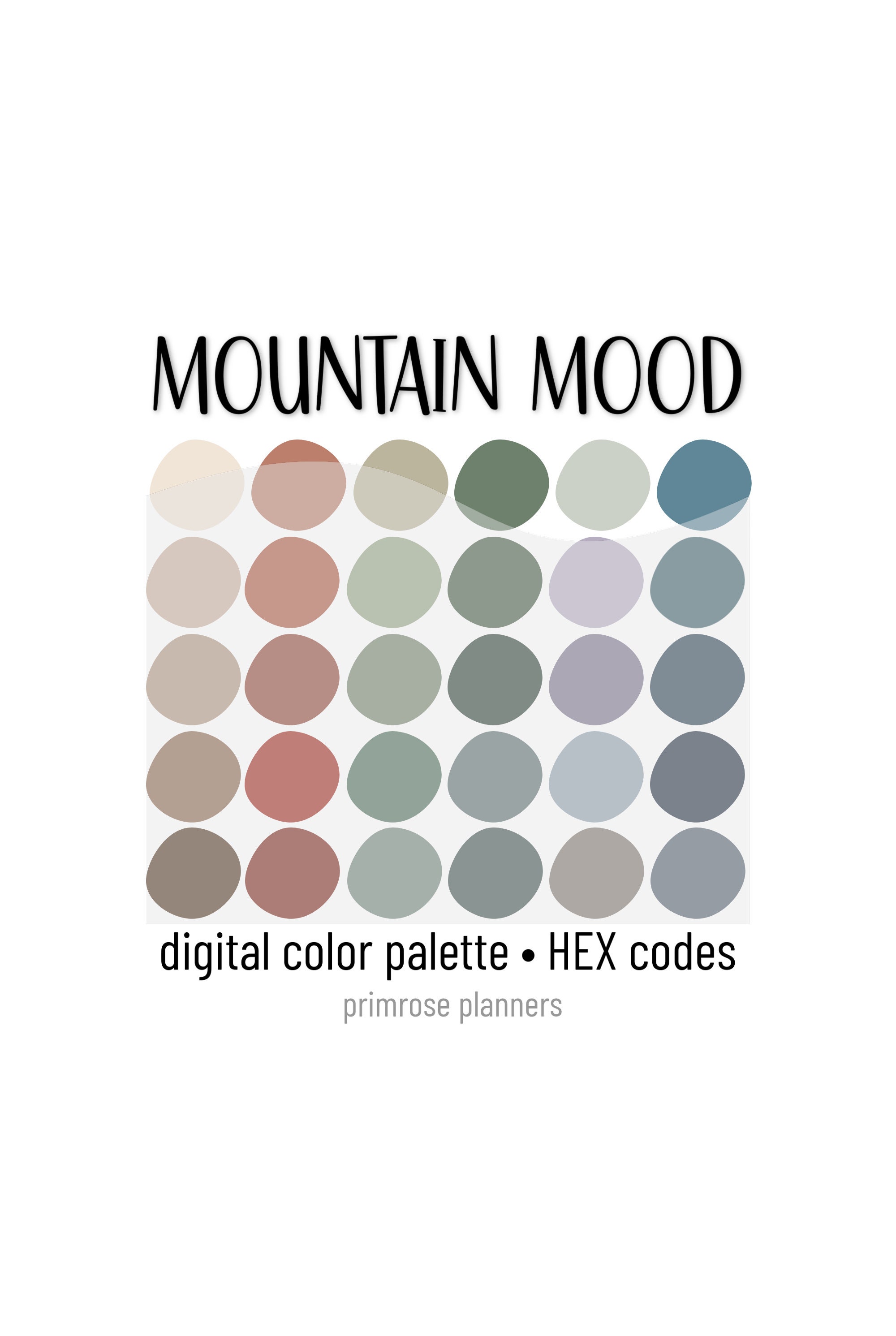 Mountain Mood Digital Color Palette Color Chart Goodnotes Tool iPad ...