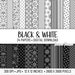 BLACK AND WHITE Patterns Digital Paper Pack | Digital Striped Paper ...
