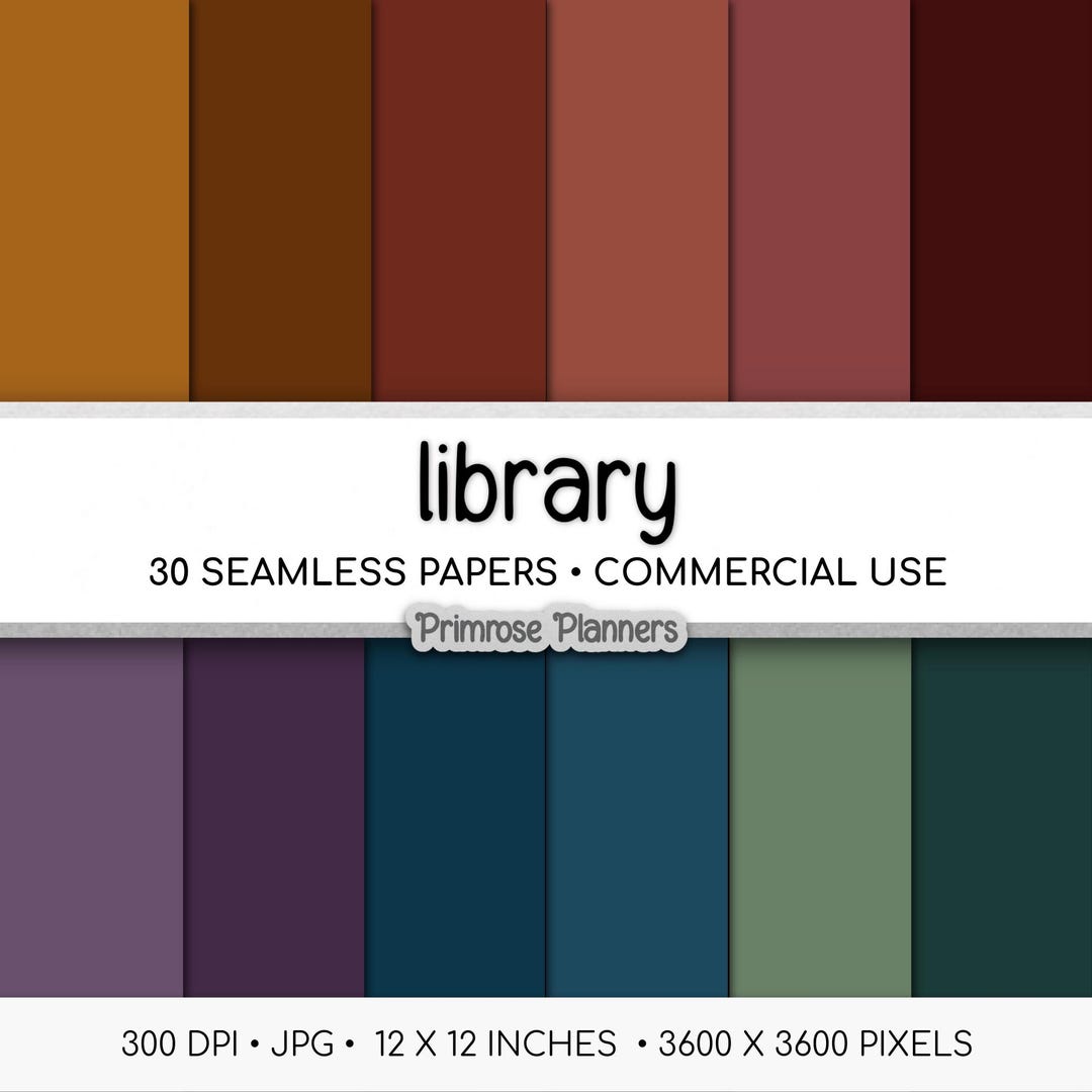 Solid Color Digital Paper Pack Old Books | Darker Moody Academia | Rust ...