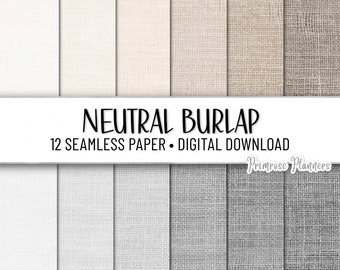 Latte Linen Digital Paper Pack Digital Base Paper Burlap Digital Paper ...