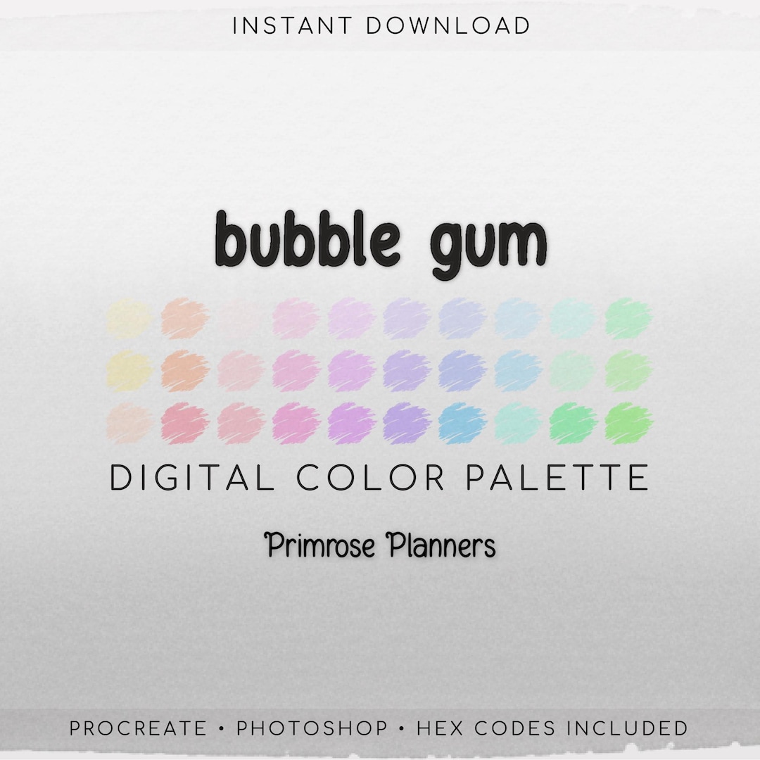 Bubble Gum Digital Color Palette - Color Chart | Goodnotes Tool | iPad ...