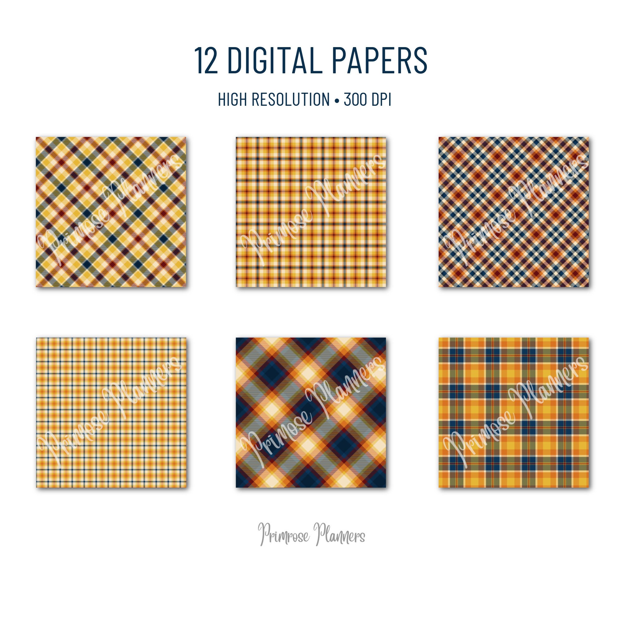 Modern Fall Plaid Digital Paper Pack Digital Plaid Paper - Etsy