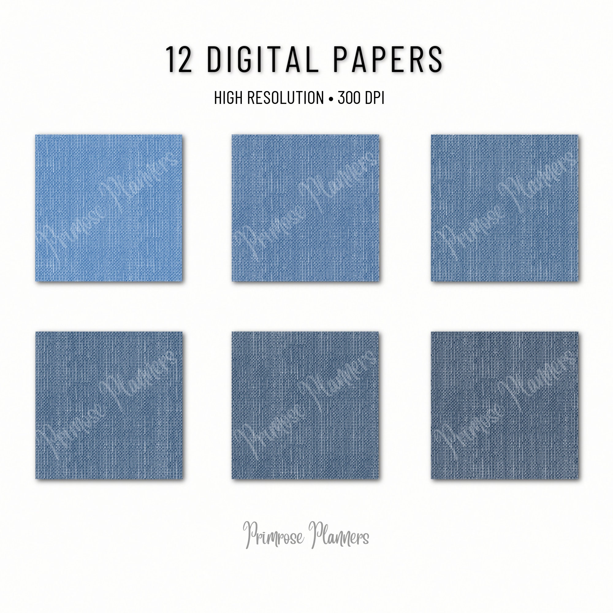 Blue Linen Digital Paper Pack Digital Base Paper Linen - Etsy