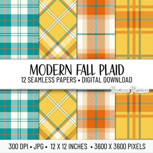 Modern Fall Tartan Digital Paper Pack | Digital Plum Paper | Autumn ...