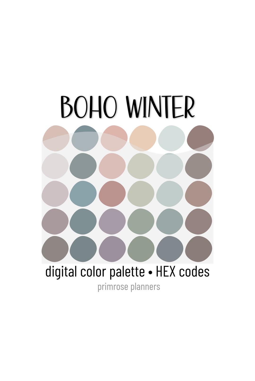 Boho Winter Digital Color Palette - Color Chart | Goodnotes Tool | iPad ...