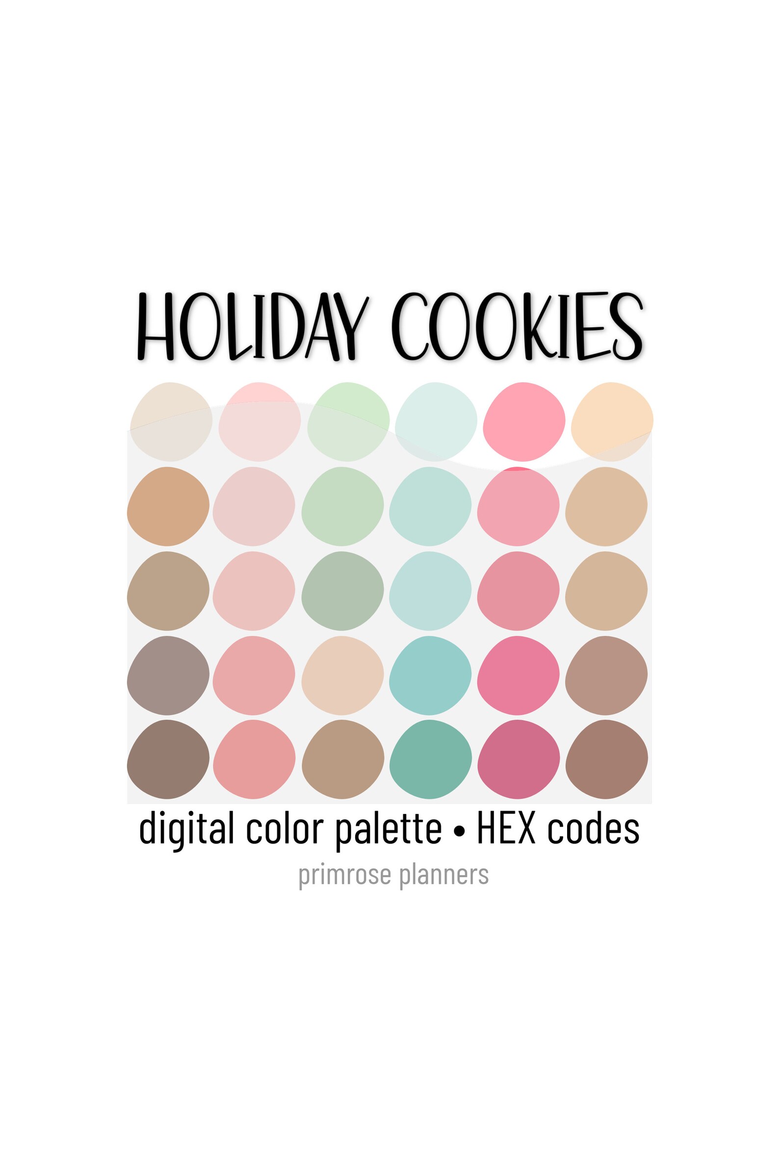 Holiday Cookies Digital Color Palette Color Chart - Etsy