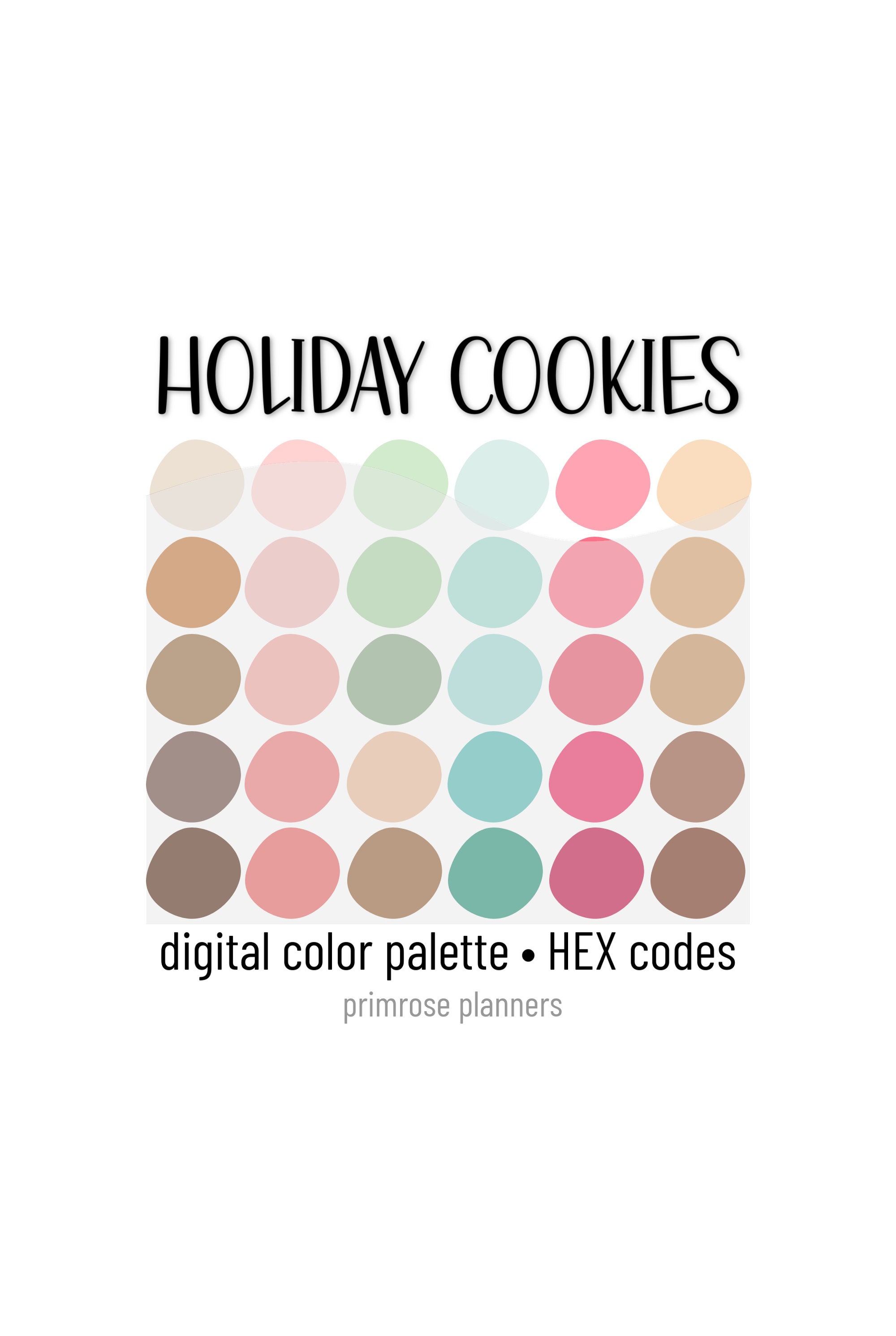 Holiday Cookies Digital Color Palette Color Chart - Etsy