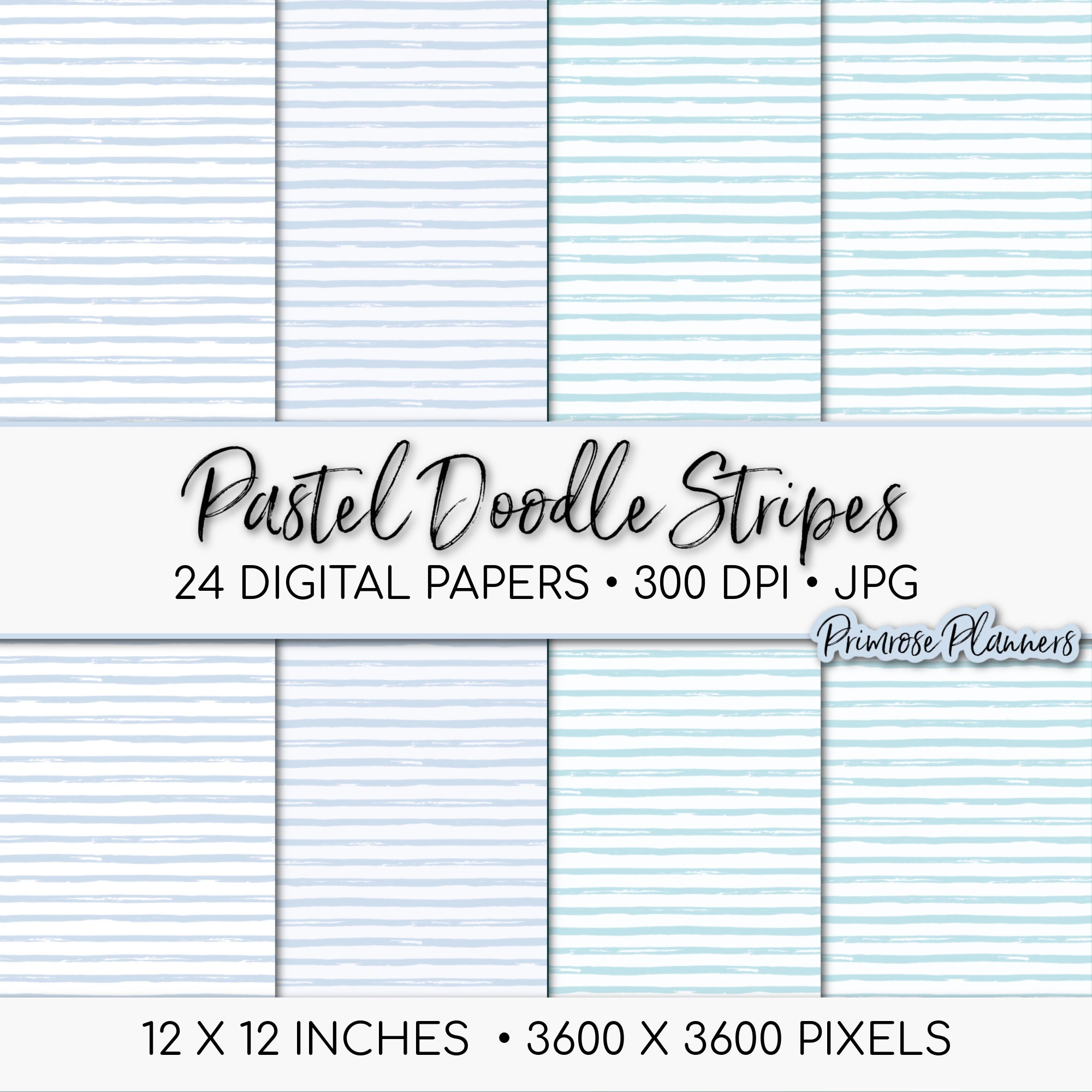Pastel Watercolor Stripes Digital Paper Pack Digital Pattern - Etsy