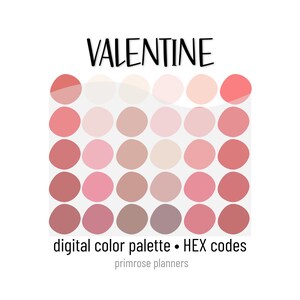 Valentine Digital Color Palette - Color Chart | Goodnotes Tool | iPad ...