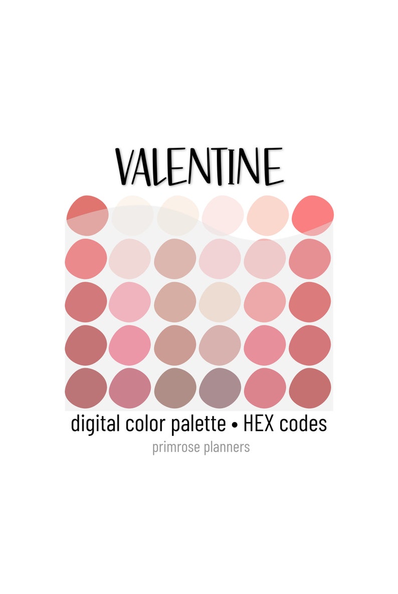 Valentine Digital Color Palette Color Chart Goodnotes Tool - Etsy