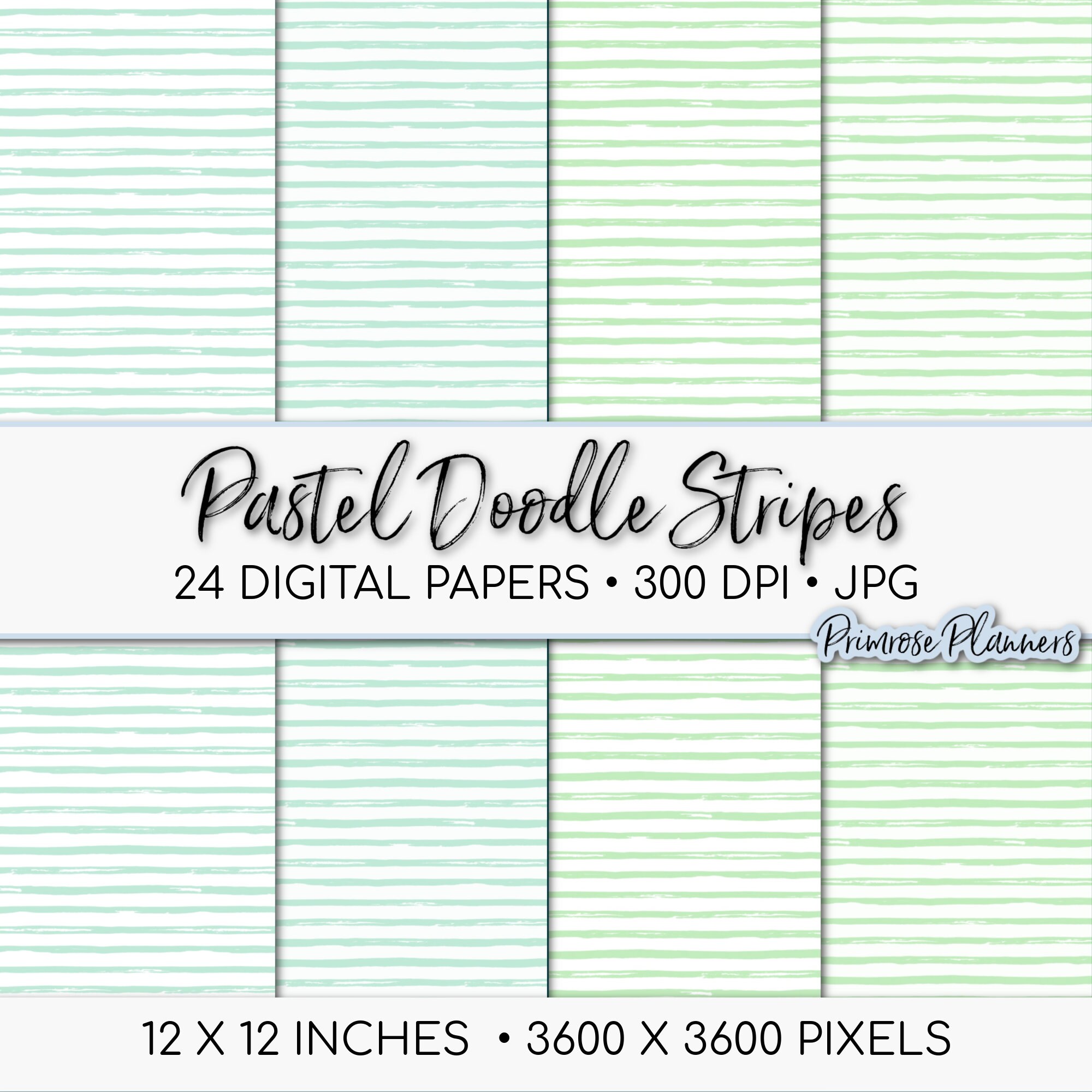 Pastel Watercolor Stripes Digital Paper Pack Digital Pattern - Etsy