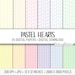 Pastel Hearts Confetti Digital Paper Pack Digital Heart - Etsy