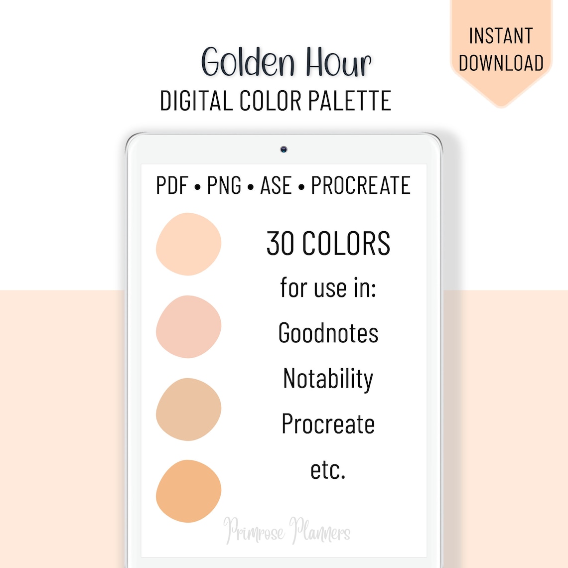 Golden Hour Digital Color Palette Color Chart Goodnotes - Etsy