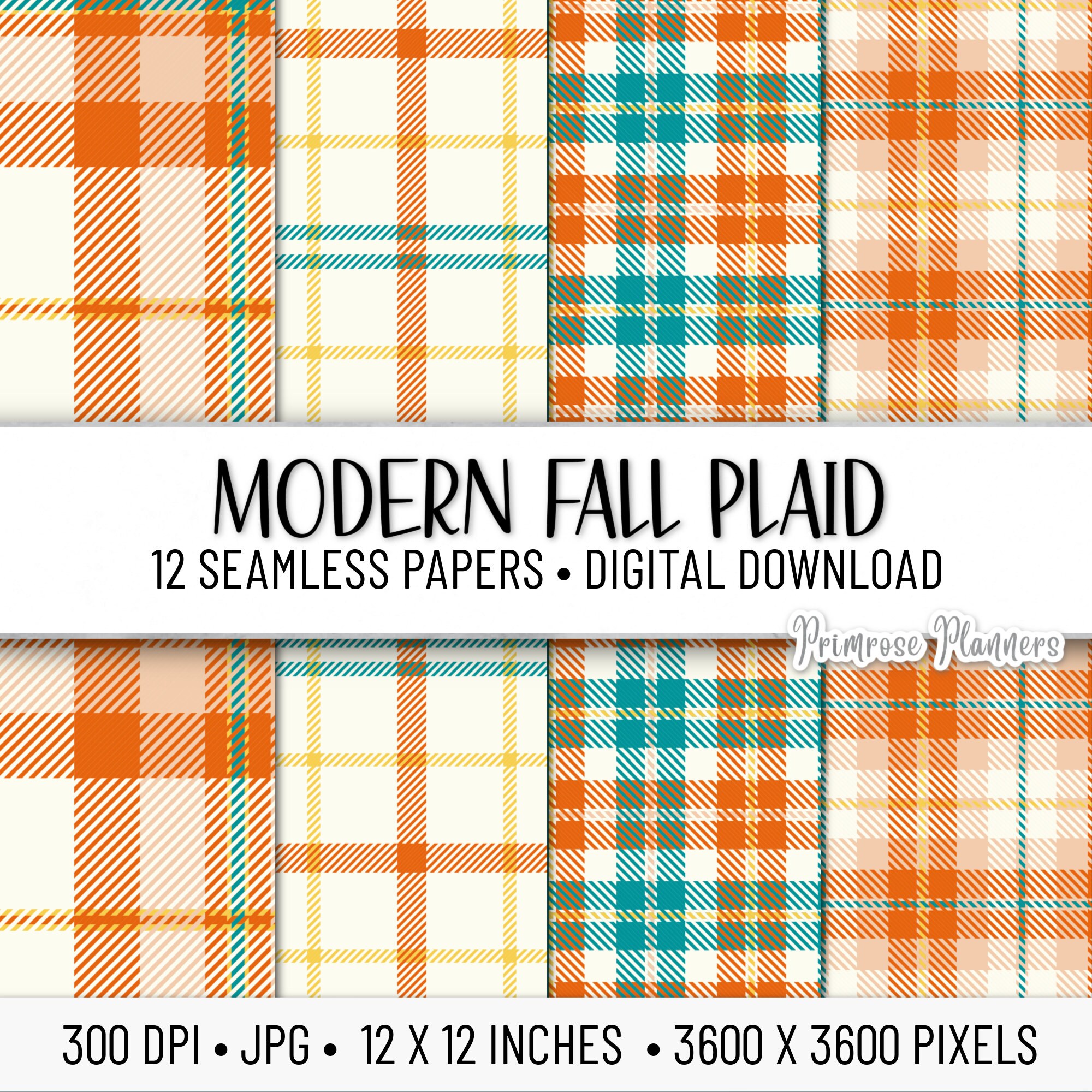 Modern Fall Tartan Digital Paper Pack Digital Plum Paper - Etsy