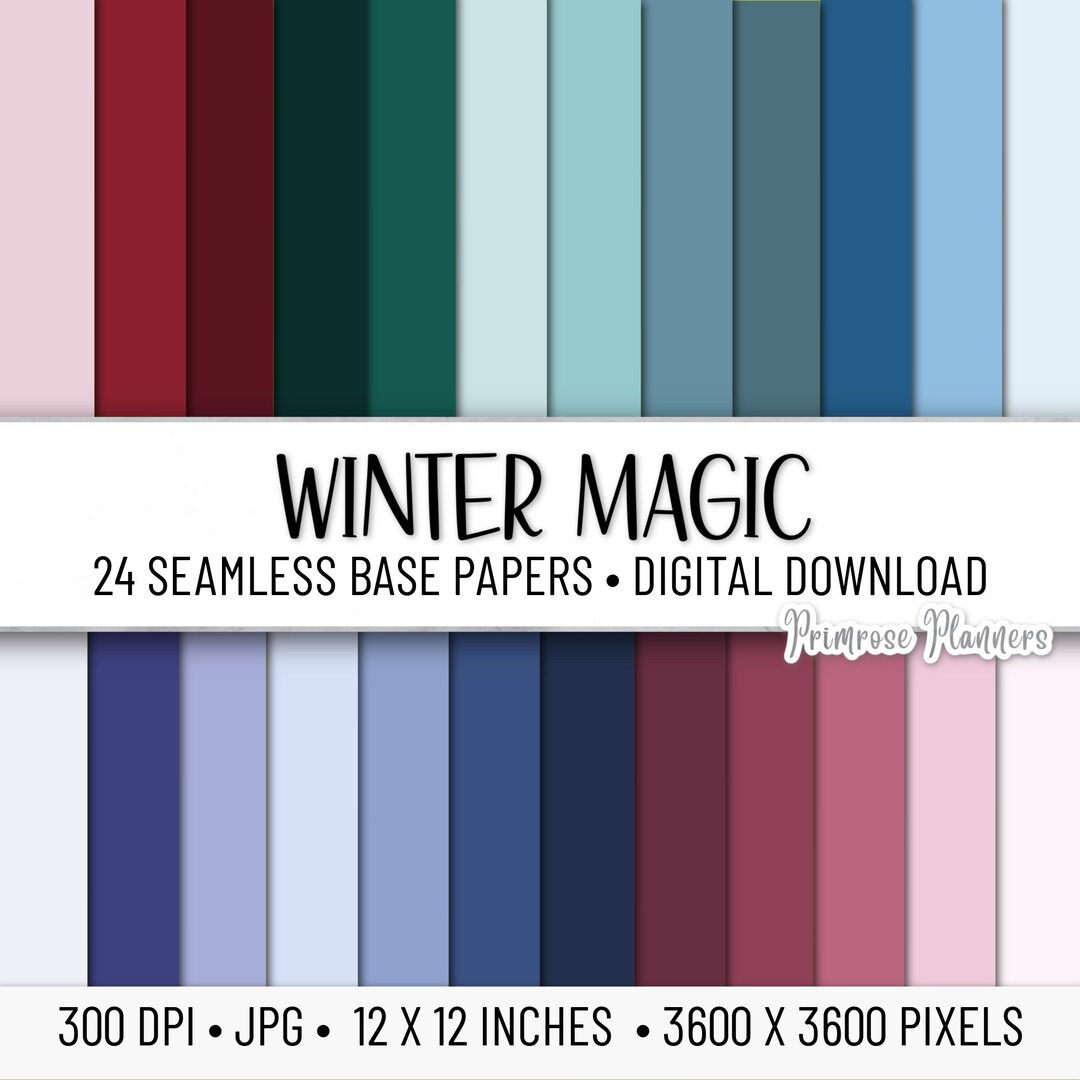 WINTER MAGIC Solid Digital Paper Pack | Solid Background | Base Digital ...