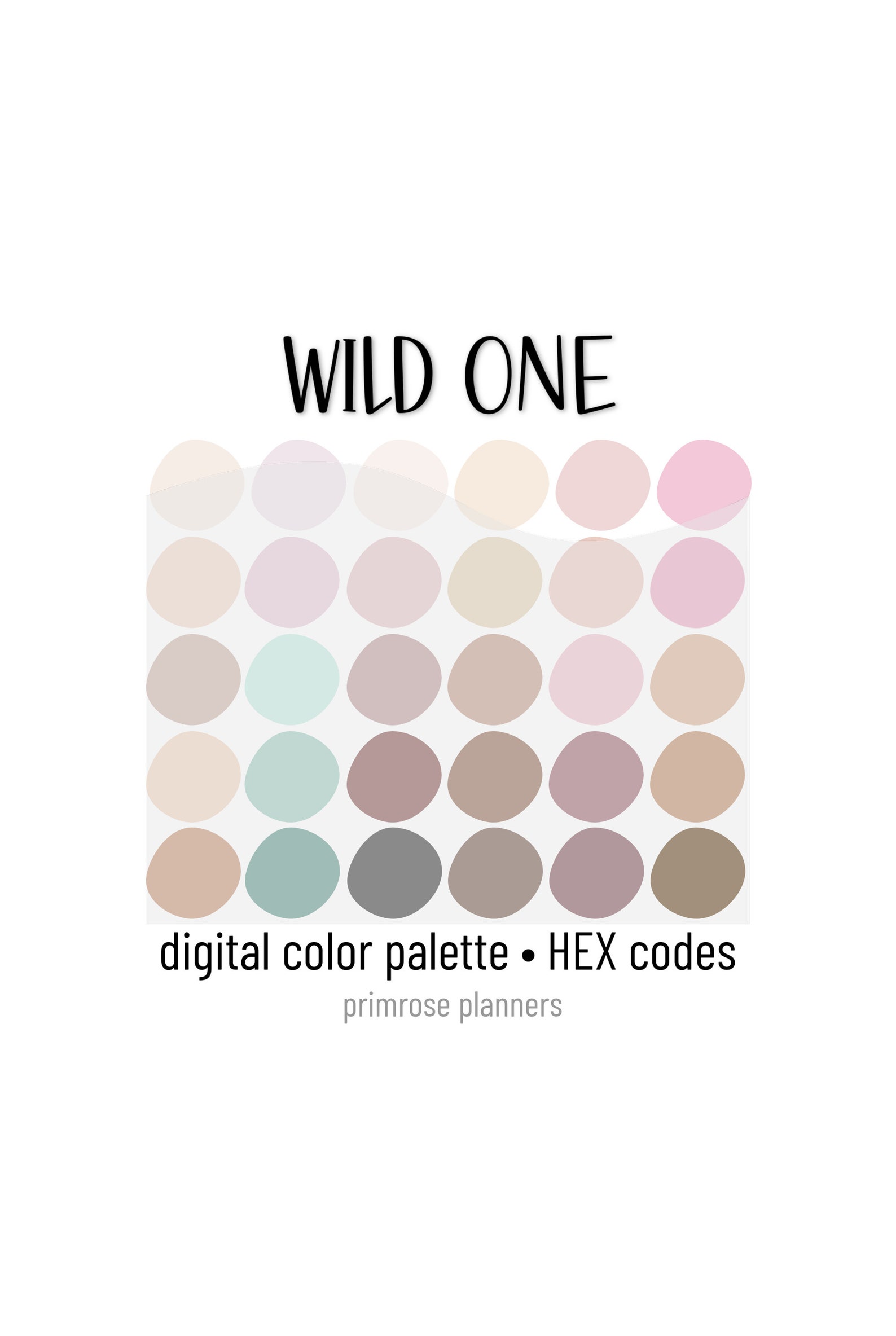 Wild One Digital Color Palette Color Chart Goodnotes Tool - Etsy