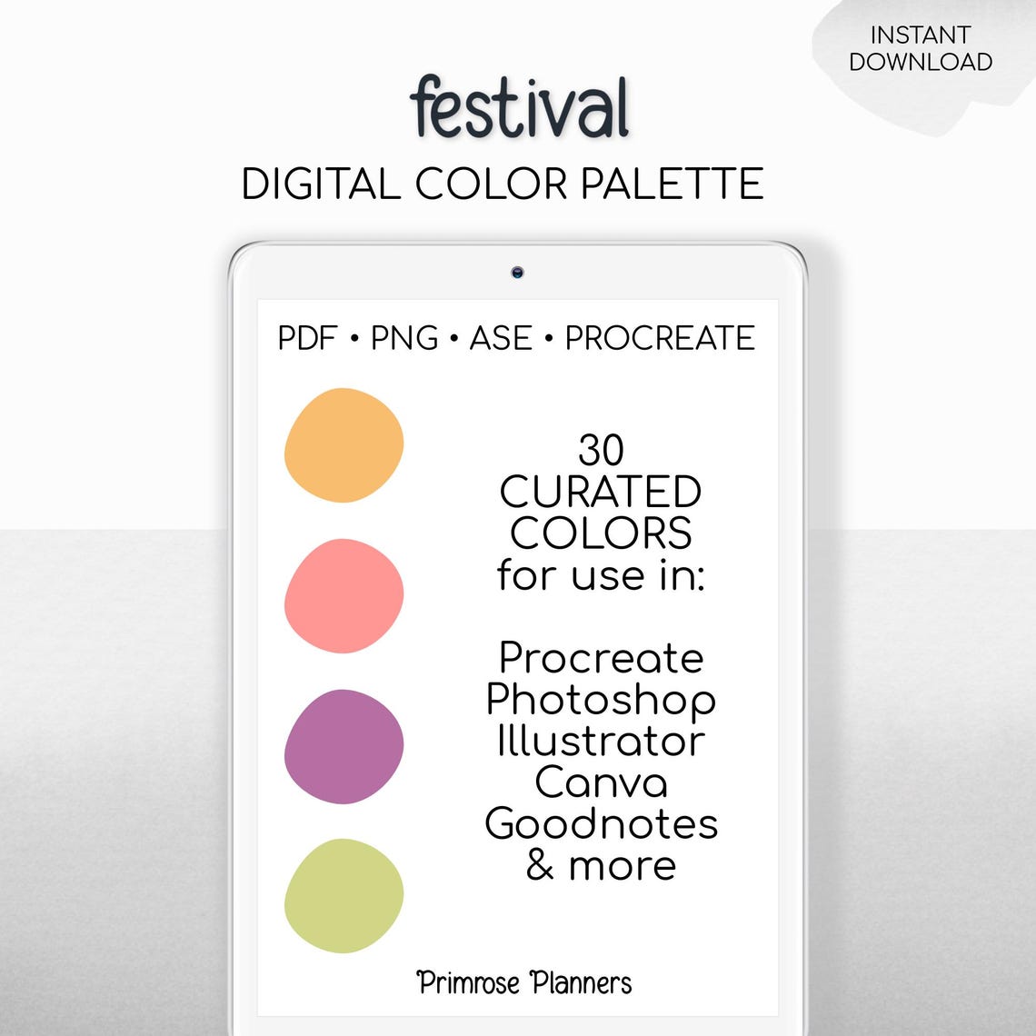 Festival Digital Color Palette - Color Chart | Goodnotes Tool | iPad ...