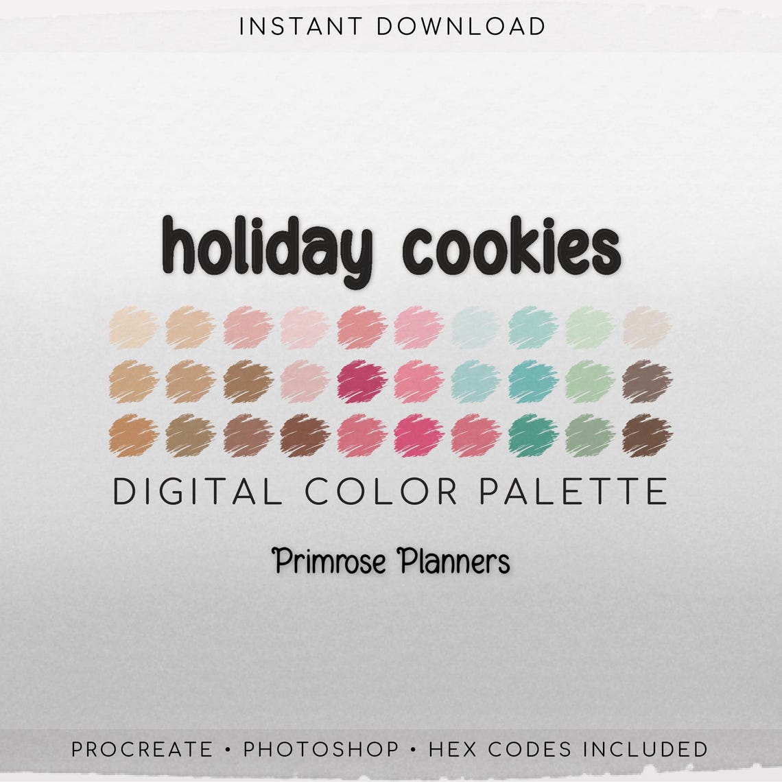 Holiday Cookies Digital Color Palette - Color Chart | Goodnotes Tool ...
