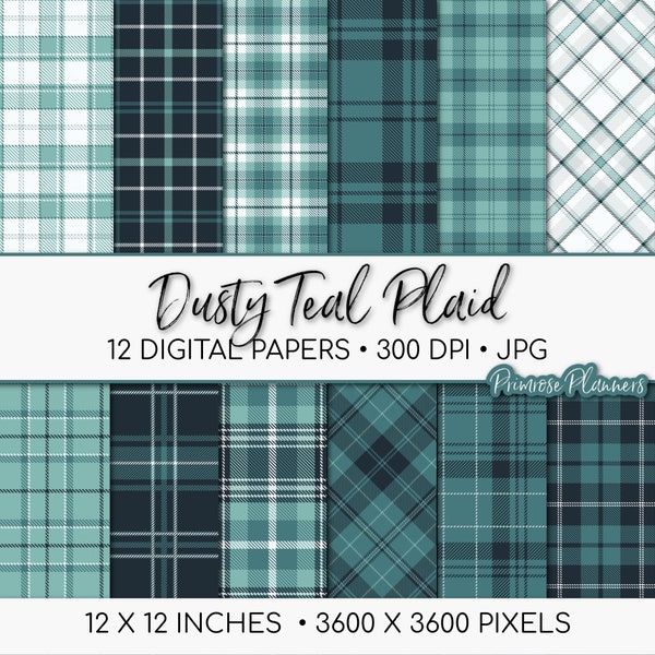 Teal Plaid - Etsy