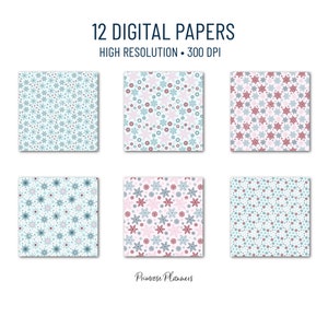 WINTER MAGIC SNOWFLAKES Digital Paper Pack Winter Digital Paper ...