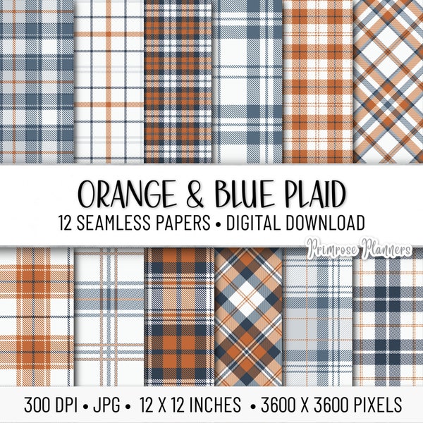 Orange Plaid Fabric - Etsy