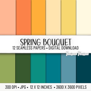 SPRING BOUQUET Solid Digital Paper Pack | Digital Seamless Paper ...