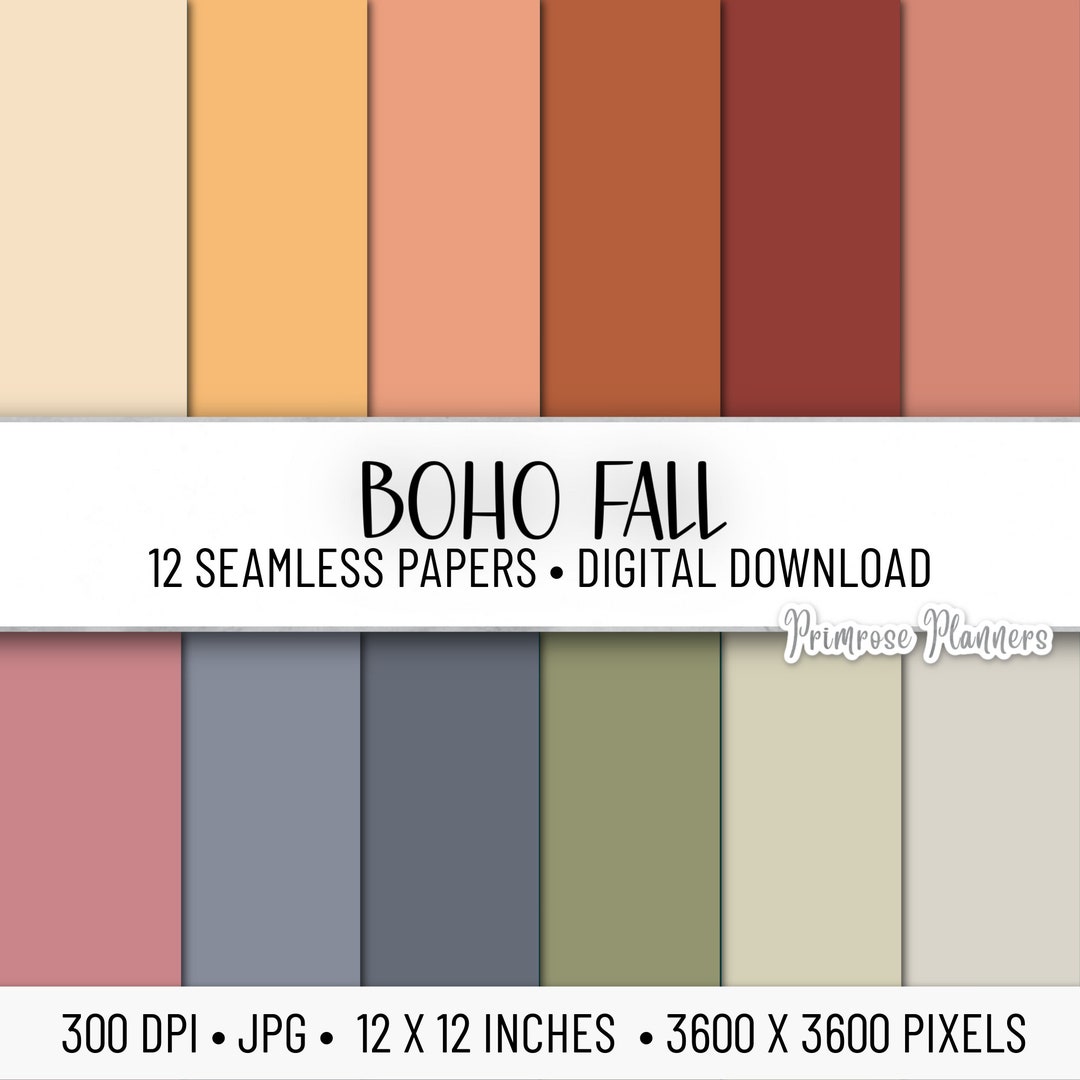 BOHO FALL Solid Digital Paper Pack | Solid Background | Base Digital ...