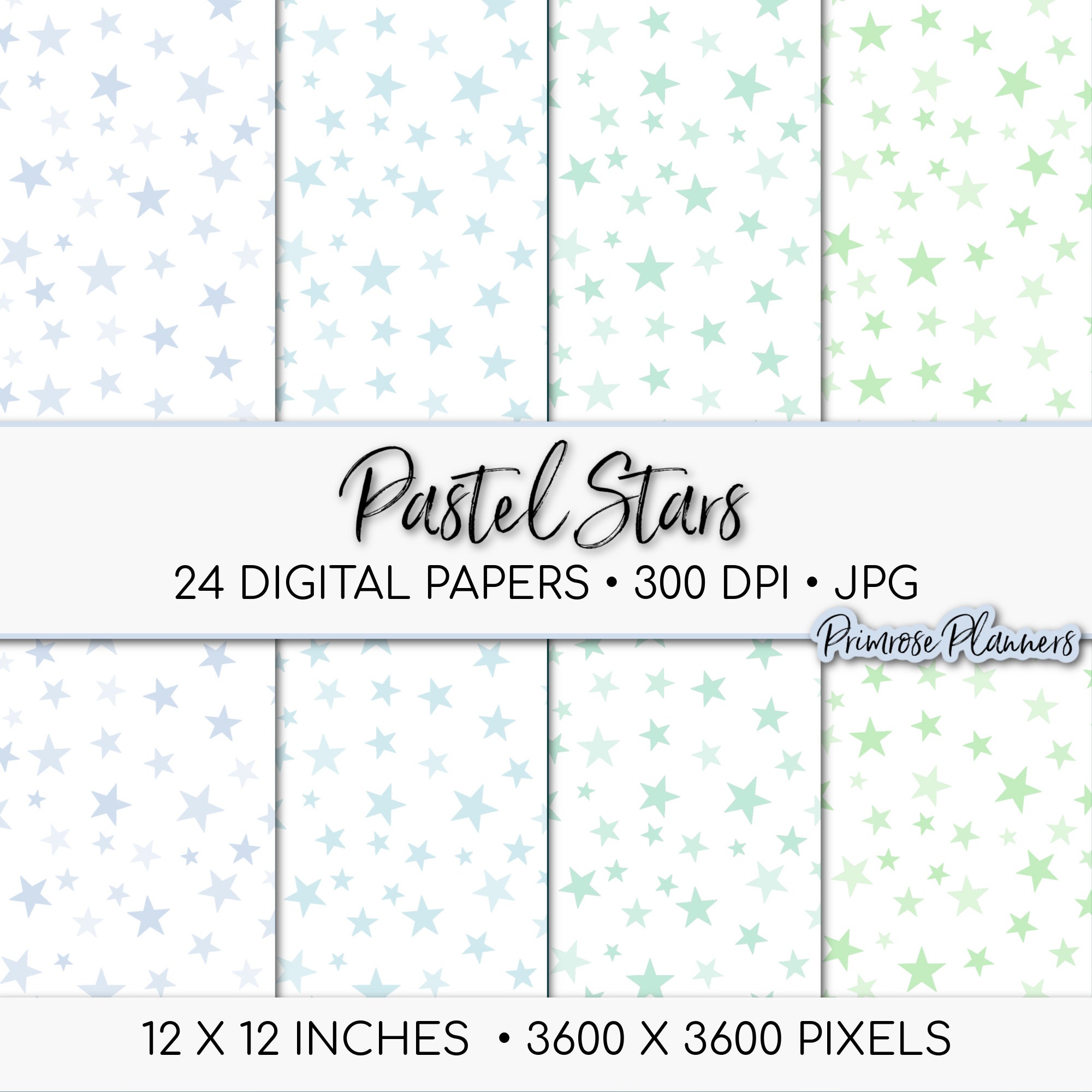 Pastel Stars Confetti Digital Paper Pack Digital Starry - Etsy