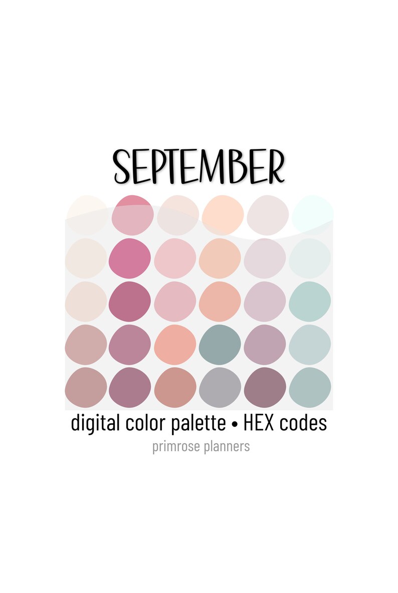 September Procreate Palette Color Chart Photoshop iPad - Etsy