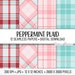 Peppermint Plaid Digital Paper Pack Digital Plaid Paper - Etsy