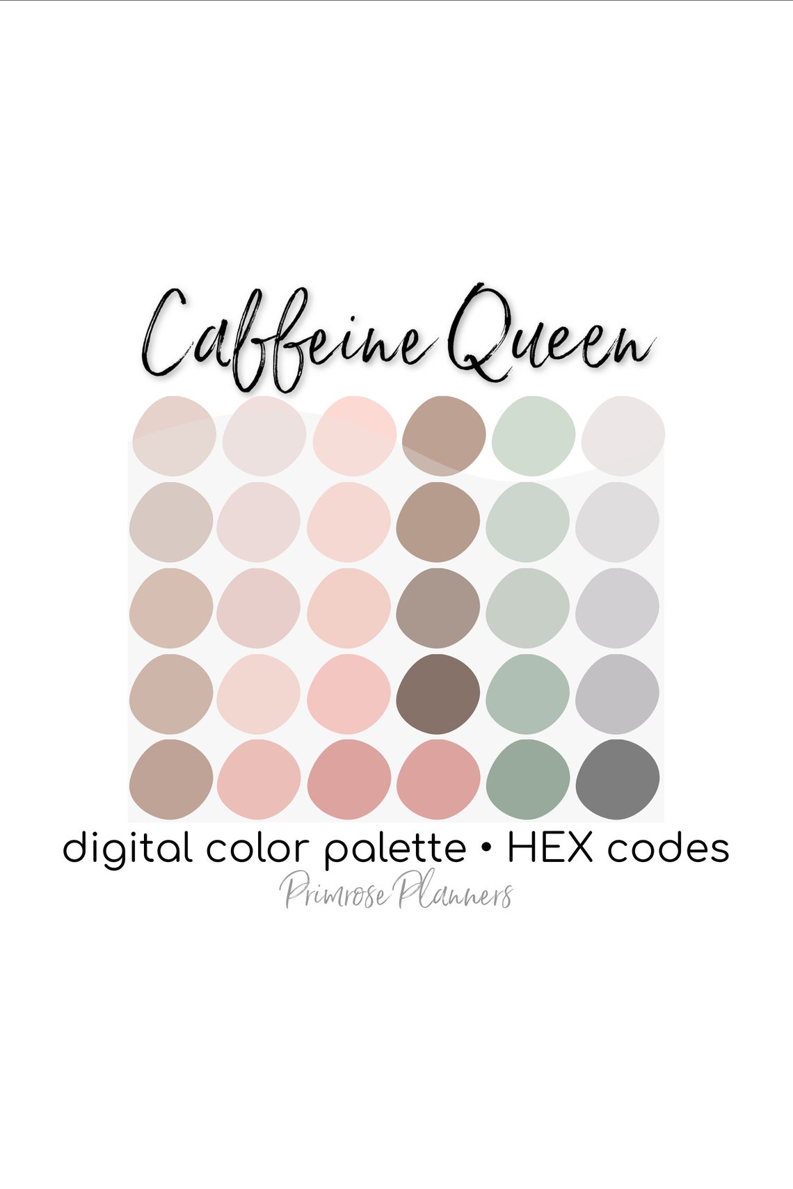 Caffeine Queen Digital Color Palette Color Chart Goodnotes | Etsy