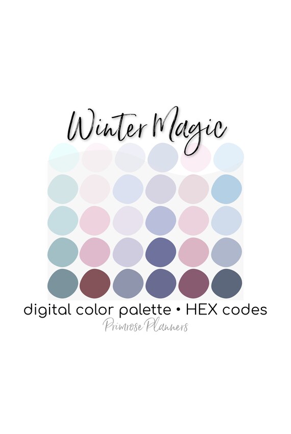 Digital Winter Color Palette Color Chart Digital Download HEX Codes ...