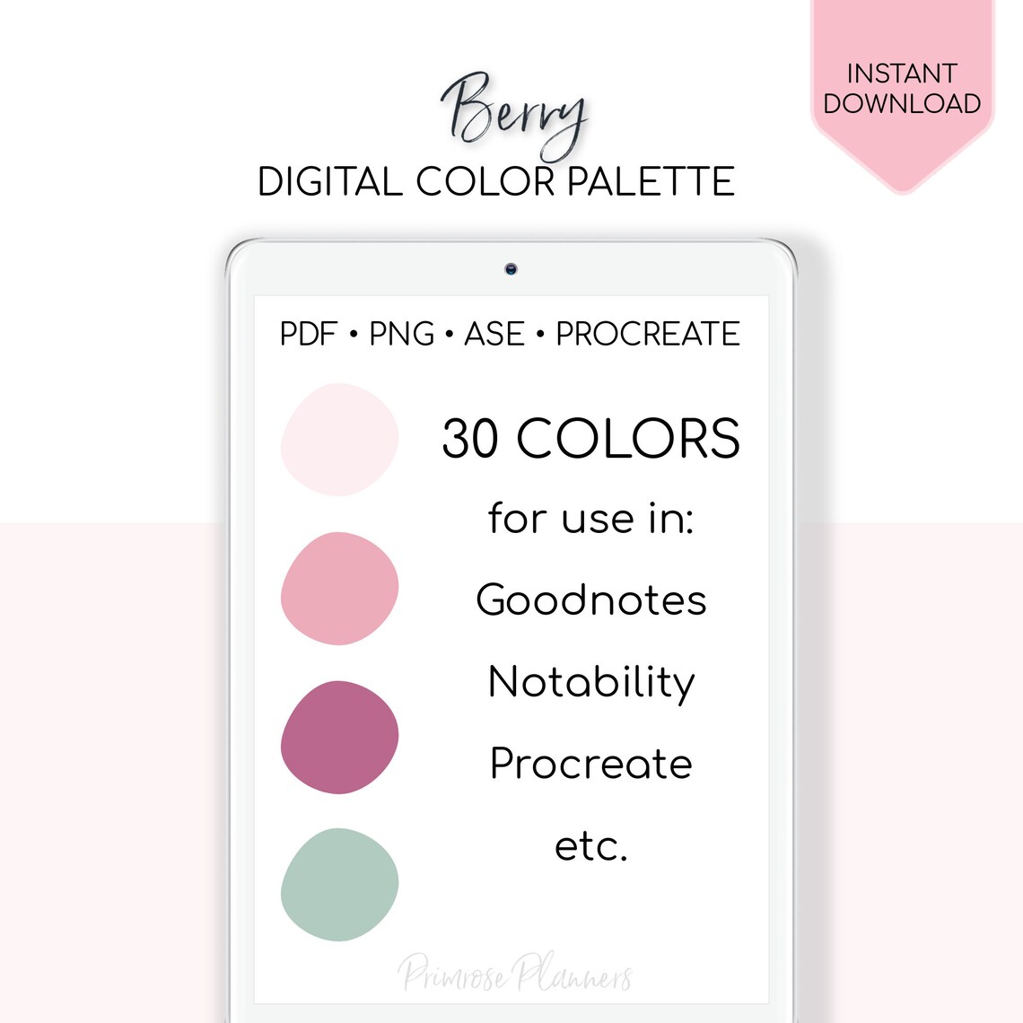 Berry Digital Color Palette Color Chart Goodnotes Tool - Etsy