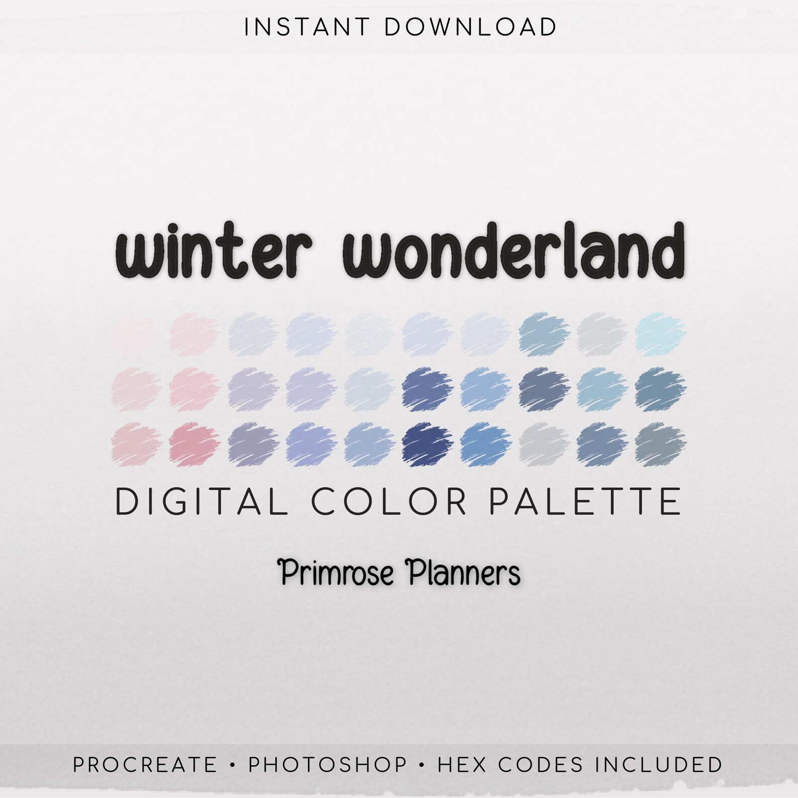 Winter Wonderland Digital Color Palette - Color Chart | Goodnotes Tool ...