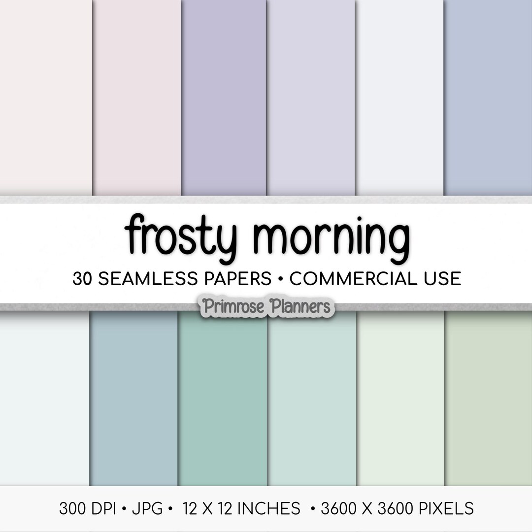 Solid Digital Paper Frosty Morning | Muted Winter Sunrise | Pale Yellow ...