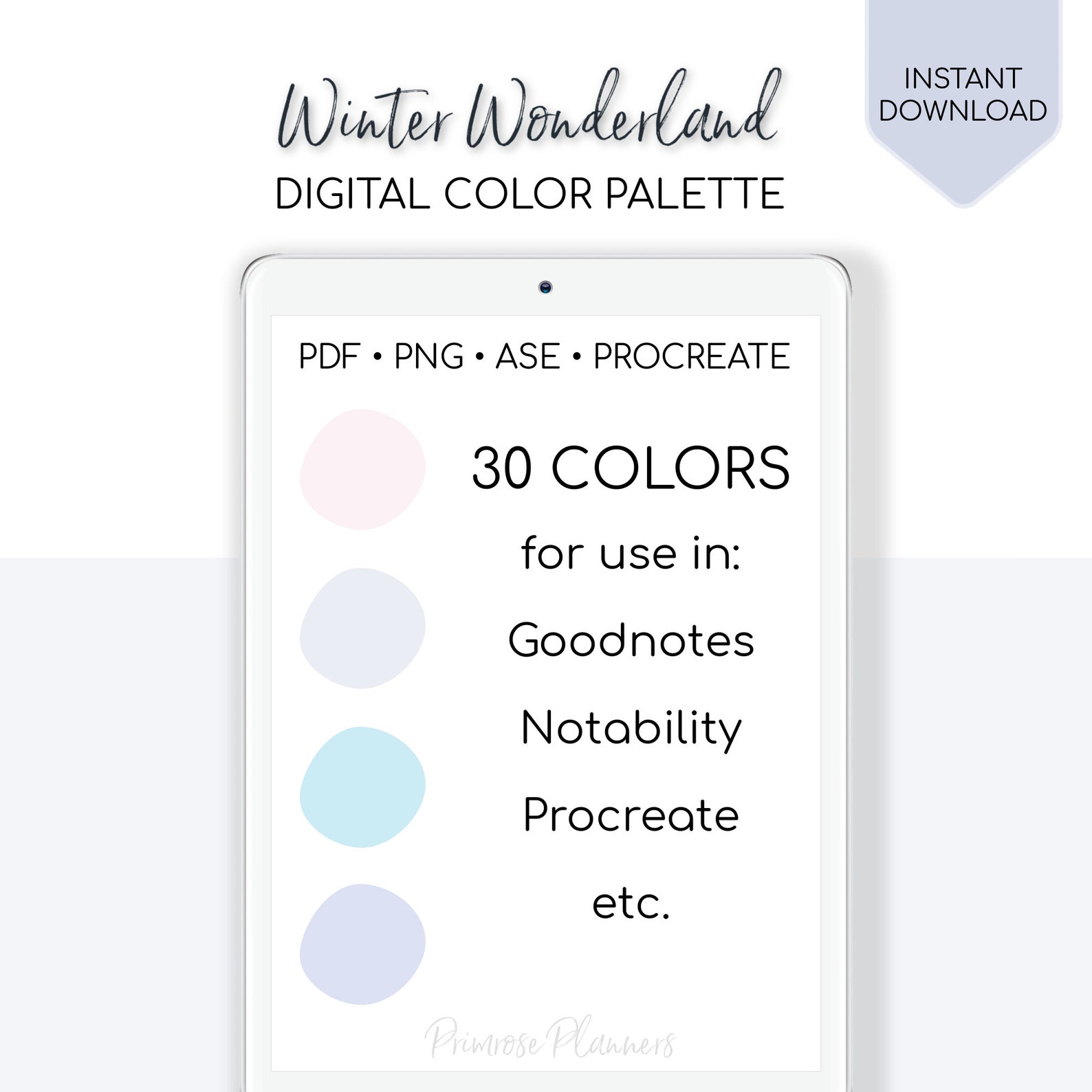 Winter Wonderland Digital Color Palette Color Chart - Etsy