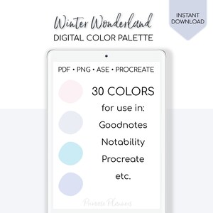 Winter Wonderland Digital Color Palette Color Chart - Etsy