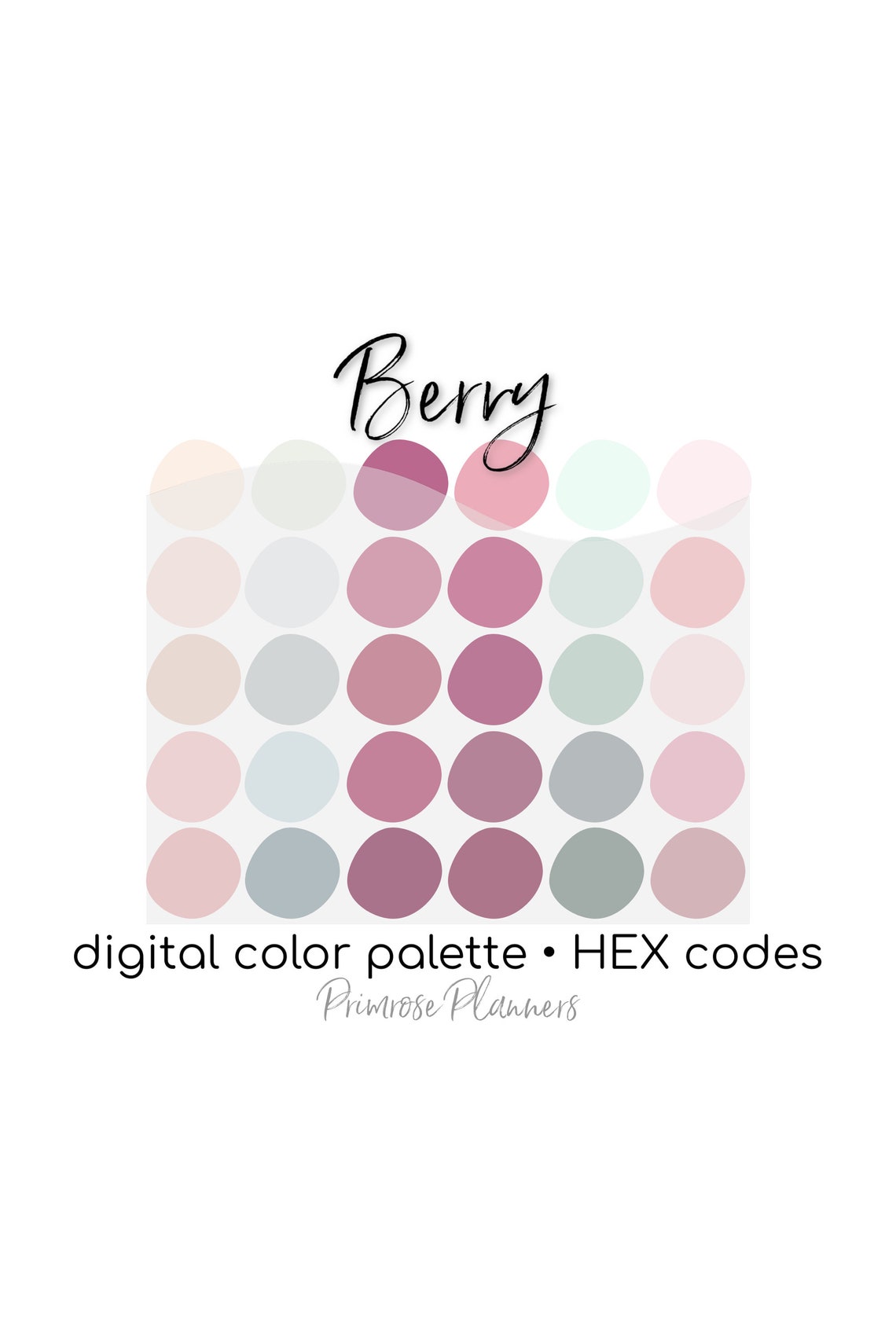 Berry Digital Color Palette Color Chart Goodnotes Tool - Etsy