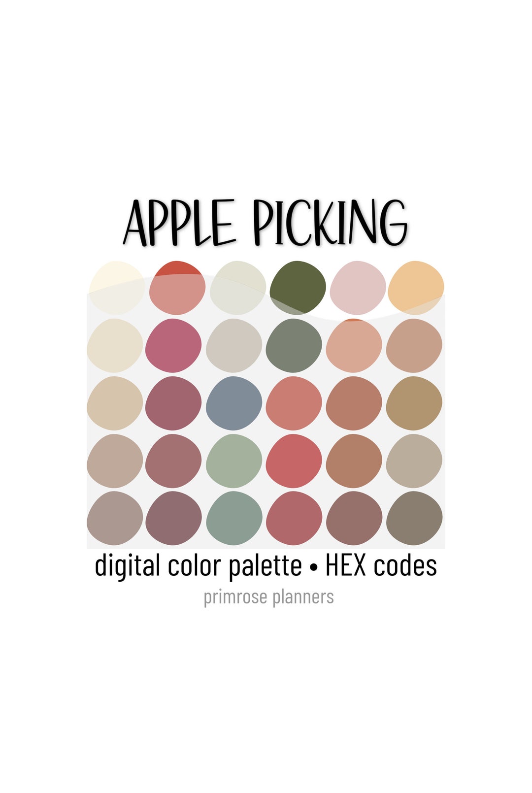 Apple Picking Digital Color Palette - Color Chart | Goodnotes Tool ...