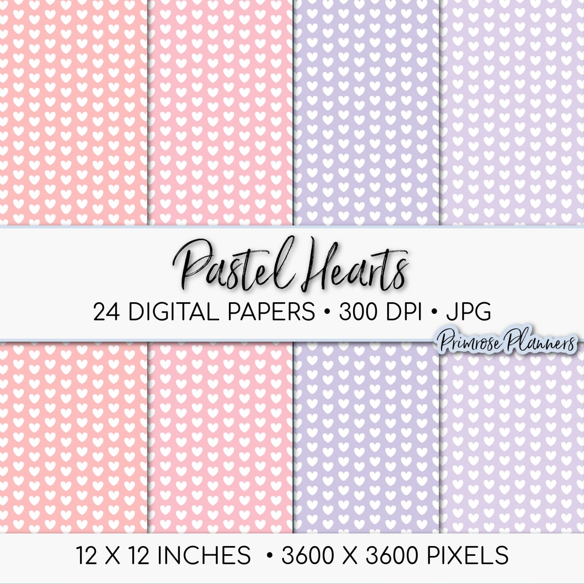Pastel Hearts Confetti Digital Paper Pack Digital Heart | Etsy