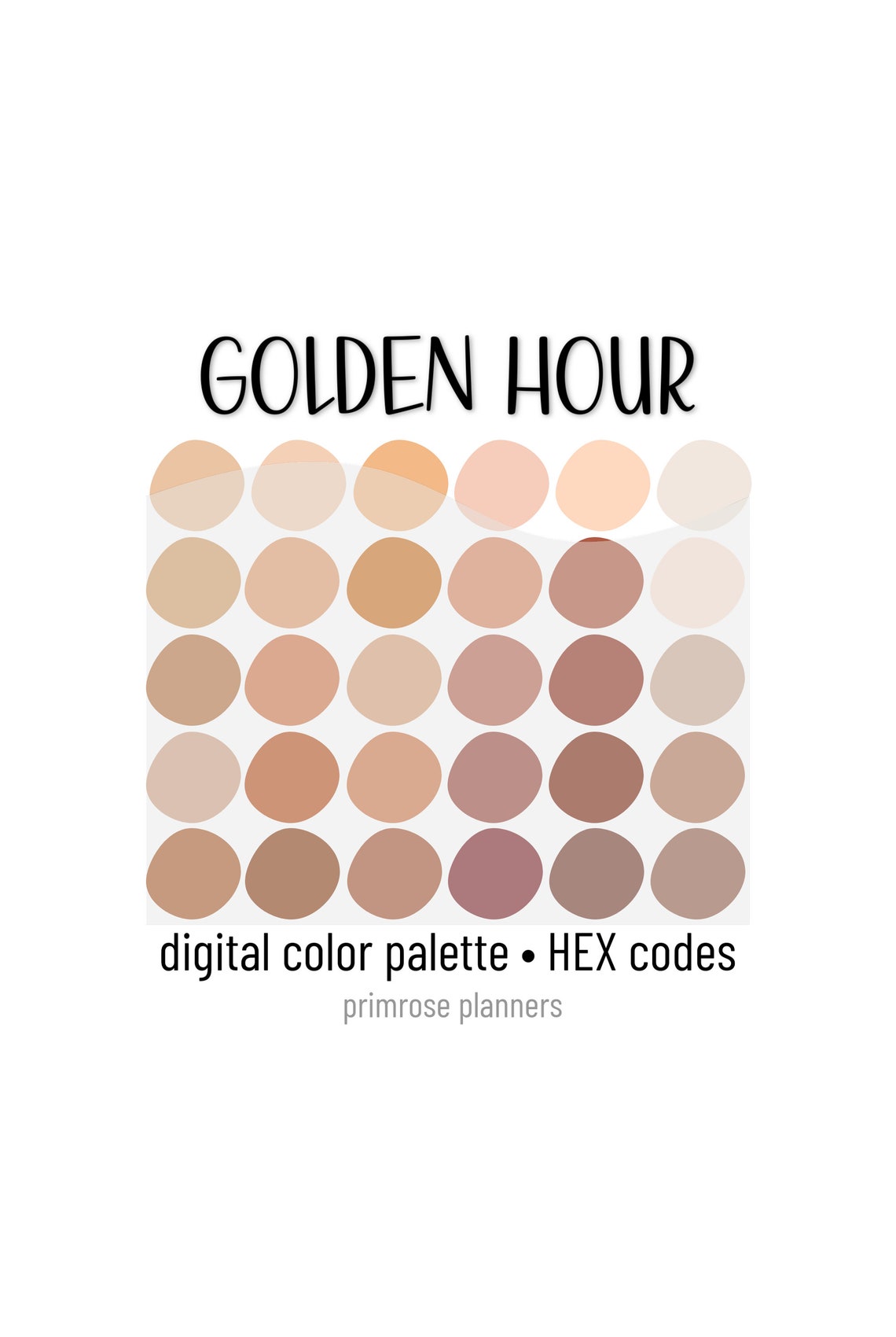 Golden Hour Digital Color Palette Color Chart Goodnotes - Etsy