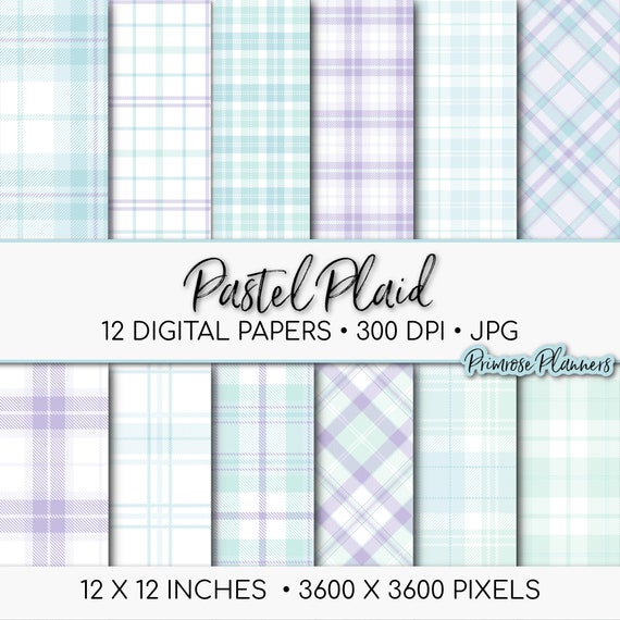 Pastel Plaid Digital Paper Pack Digital Tartan Plaid | Etsy