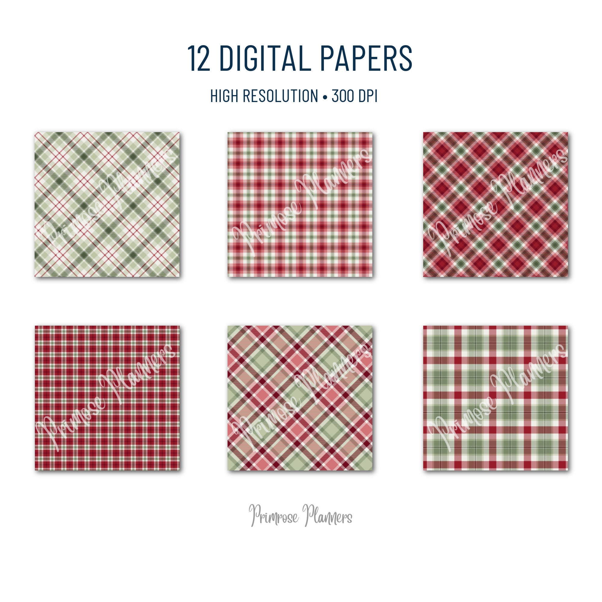 HOLIDAY CHEER Plaid Digital Paper Pack Digital Plaid Paper - Etsy