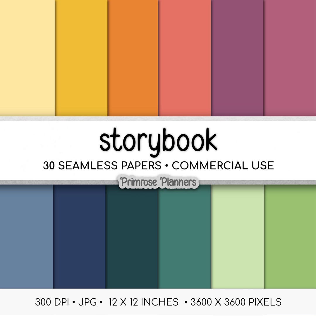 Seamless Storybook Solids Digital Paper Pack | Muted Fairytale Color ...