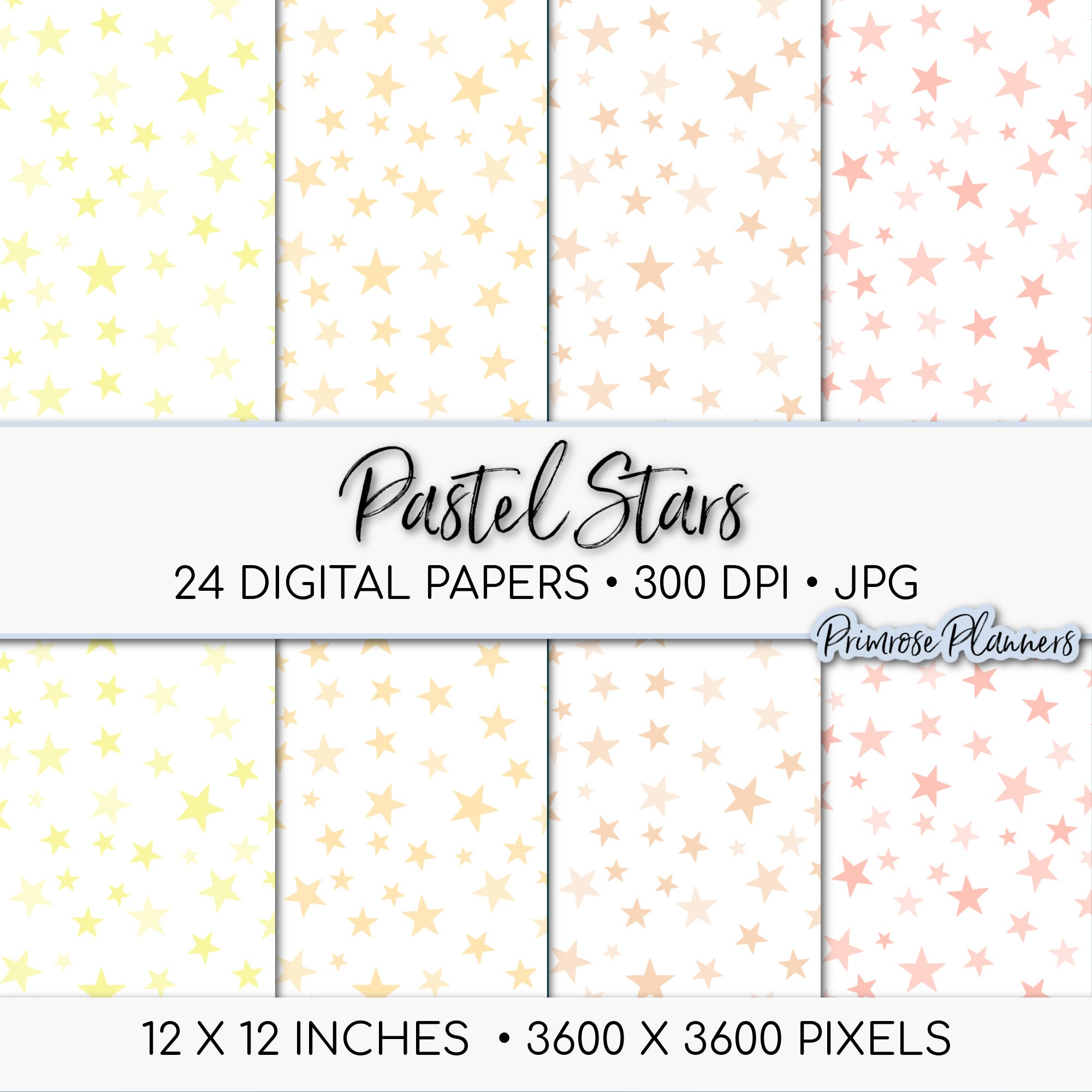 Pastel Stars Confetti Digital Paper Pack Digital Starry - Etsy