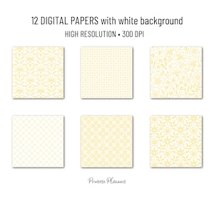YELLOW Patterns Digital Paper Pack | Digital Striped Paper | Printable ...