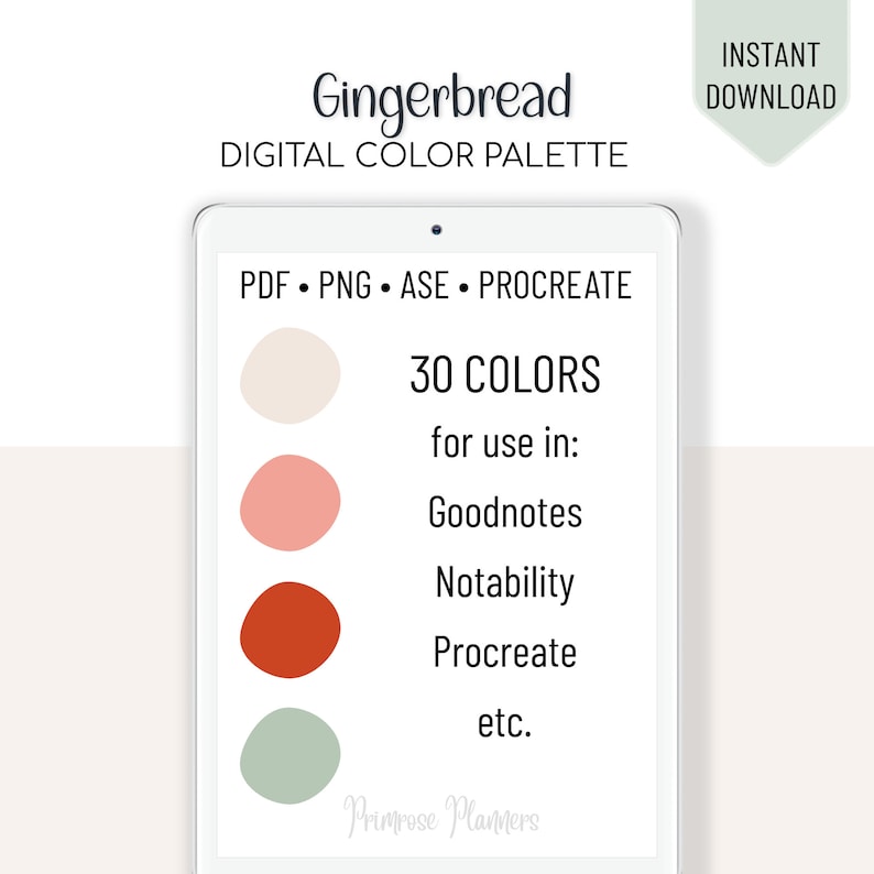 Gingerbread Digital Color Palette Color Chart Goodnotes - Etsy